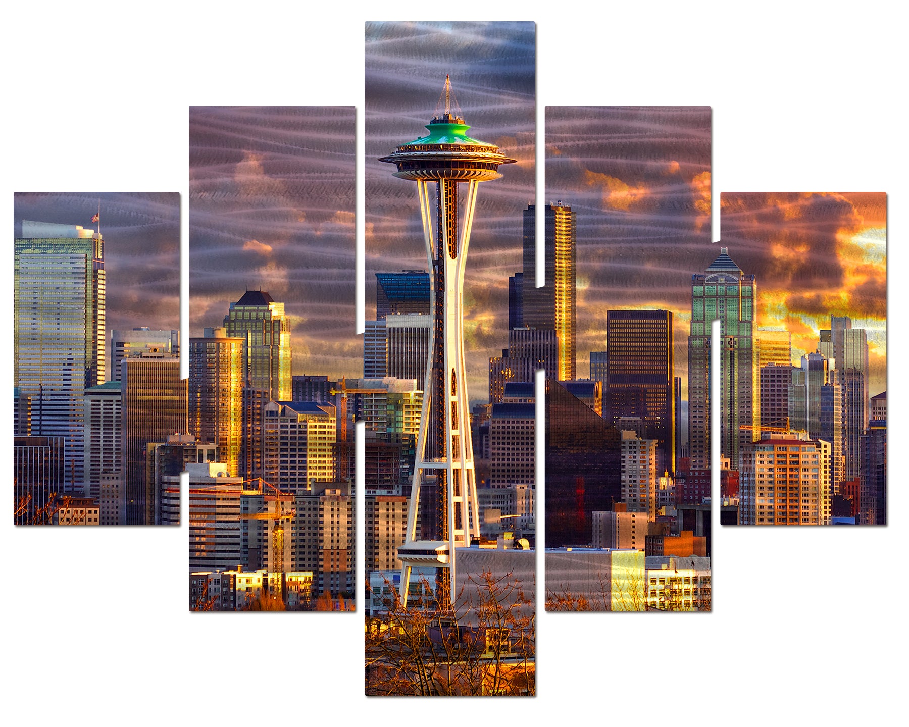 Space Needle Seattle Sunset-Space Needle Seattle Sunset-Frontline Metal