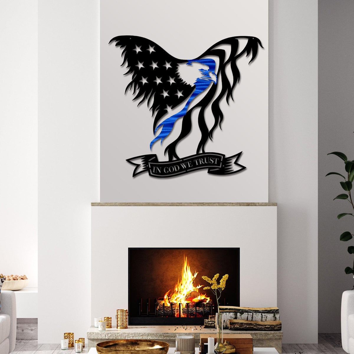 police thin blue line eagle-Police Thin Blue Line In God We Trust Eagle ...