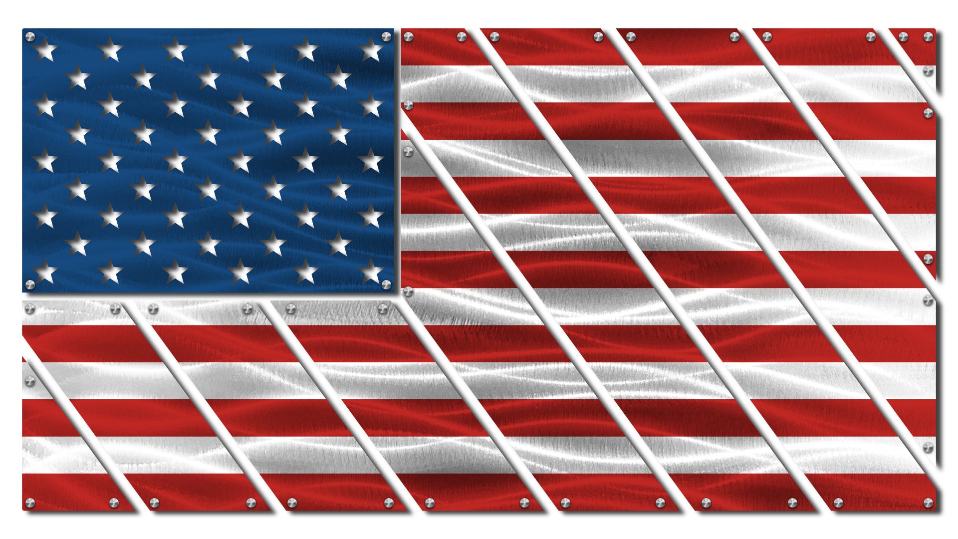 multi panel metal American flag-Multi-Panel Metal American Flag ...